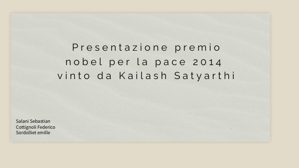 PRESENTAZIONE PER LA PACE