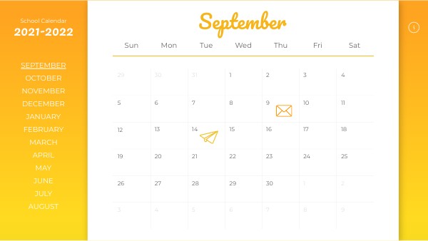 SCHOOL CALENDAR 21/22 | Genially
