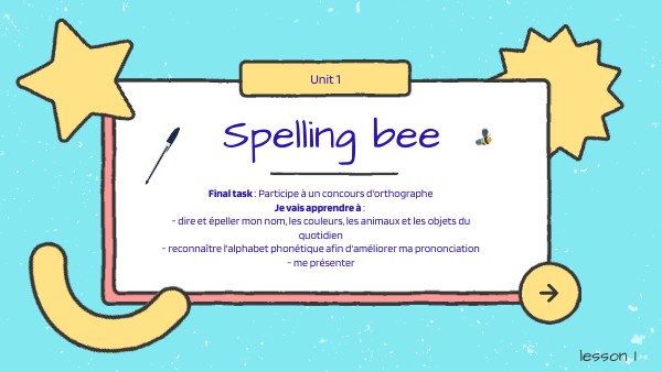 SPELLING BEE 6ème | Genially