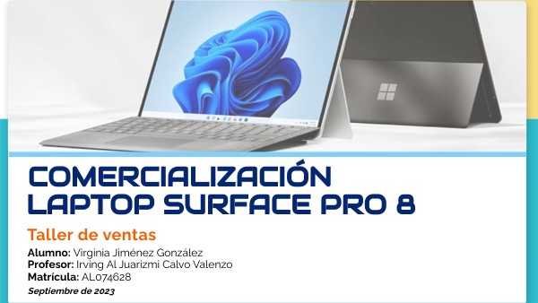 COMERCIALIZACION LAPTOP SURFACE PRO 8 | Genially