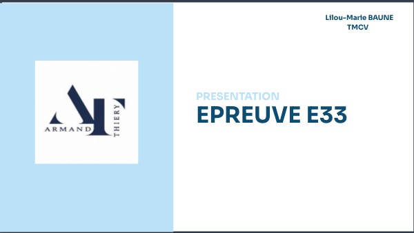 Epreuve E33 Lilou-Marie BAUNE | Genially