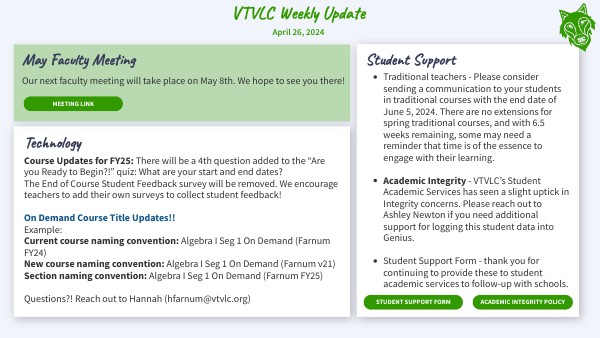 4/26/2024, Weekly VTVLC Update | Genially