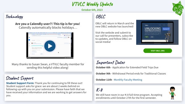10/6/2023, Weekly VTVLC Update | Genially