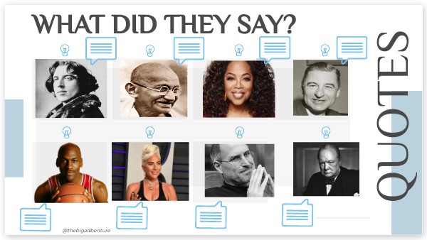 REPORTED SPEECH QUOTES @thebigadbenture | Genially