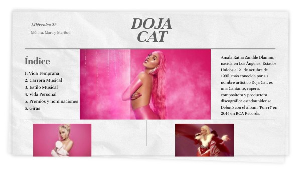 PRESENTACIÓN doja cat | Genially