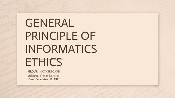Informatics Ethics