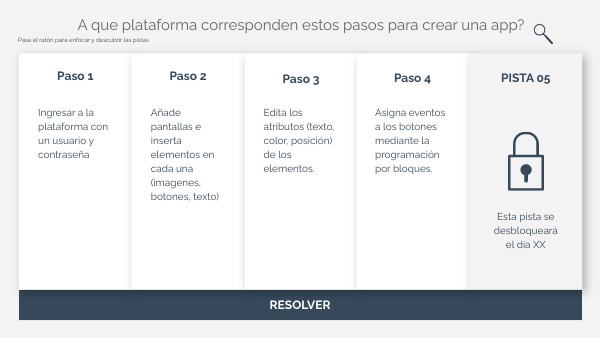 PISTAS Thunkable | Genially