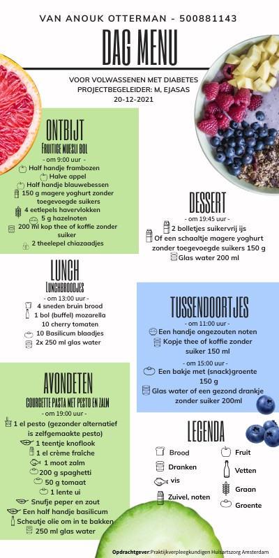 Dag menu voeding project