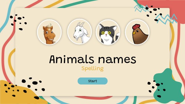 Animals Spelling practice | Genially