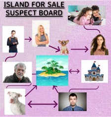 Island for sale suspect board - Daniela Cárdenas