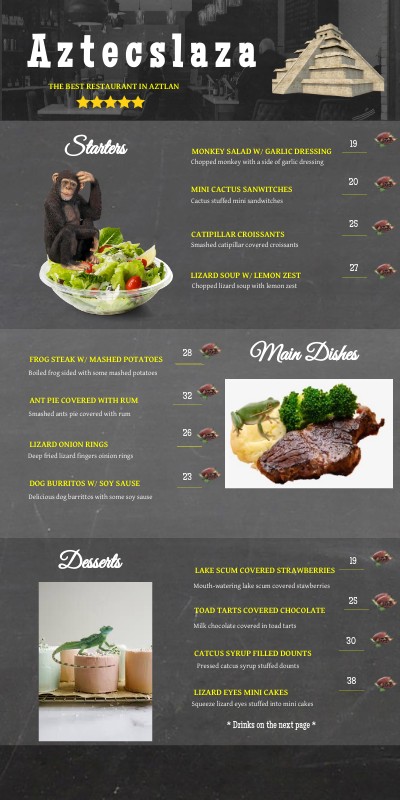 Aztecs Menu