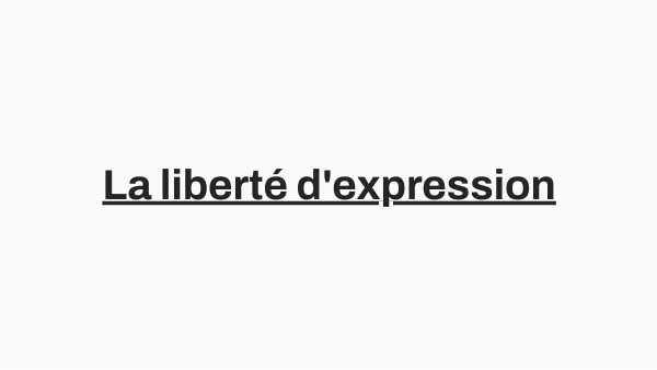 La liberté d'expression | Genially