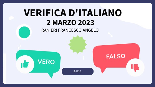 VERIFICA D'ITALIANO