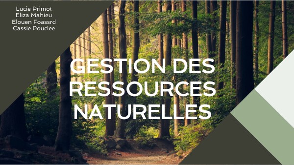 getion des ressource naturelles