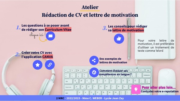 Atelier CV/LM | Genially