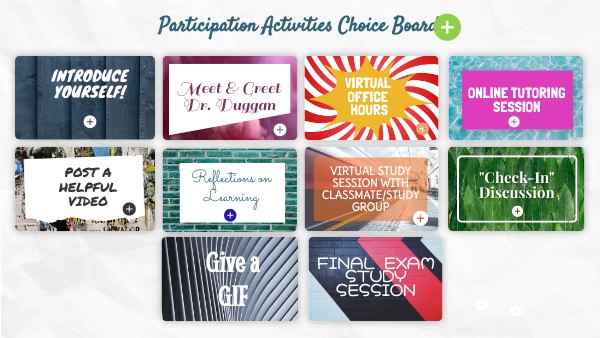 Participation Activities Choice Board | Genially
