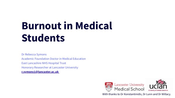 Burnout in Medical Students Workshop
