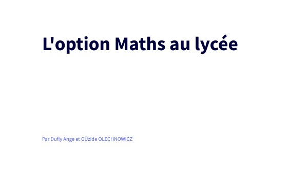 option math au lycée(2022) | Genially
