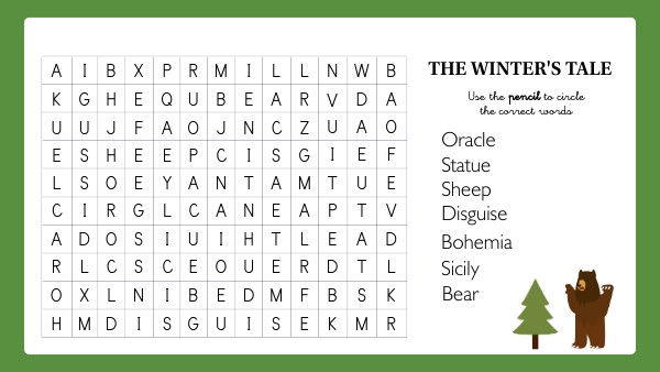 The Winter's Tale Wordsearch