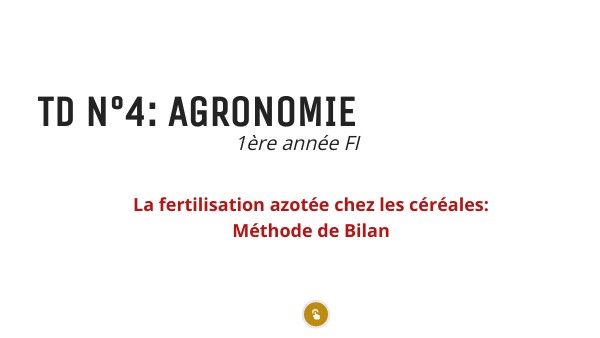 TD4: Agronomie 1ère FI