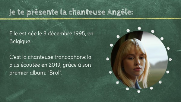 Chanteuse Angèle | Genially