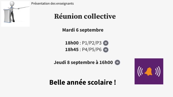 Réunion collective parents | Genially