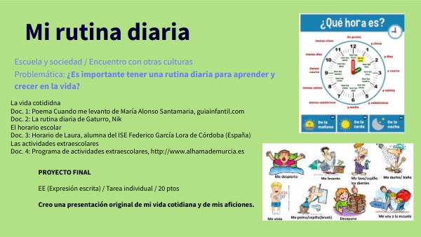 Mi rutina diaria | Genially