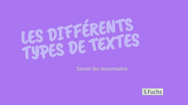⭐️Les différents types de textes