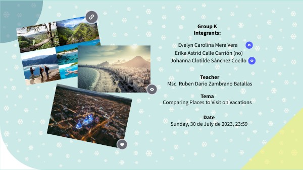 Comparing Places to Visit on Vacations