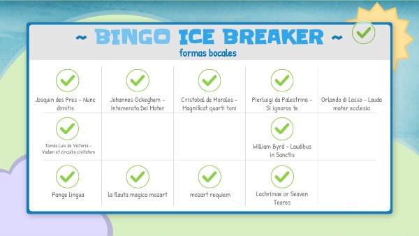 BINGO ICEBREAKER EDU