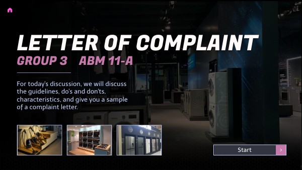 GROUP 3 - LETTER OF COMPLAINT | Genially