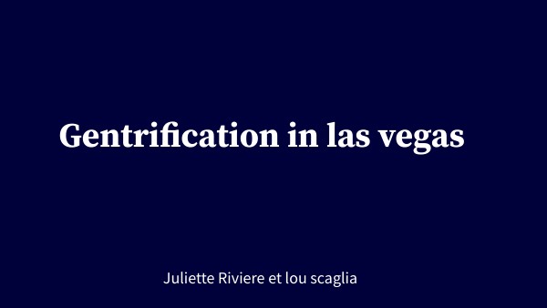 Gentrification in las vegas