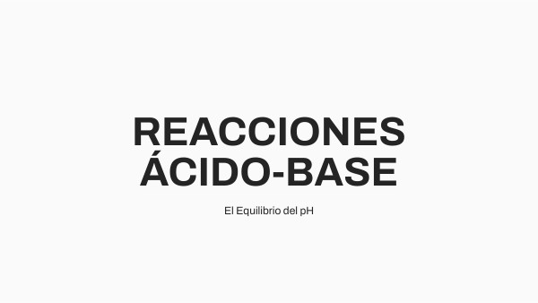 REACCIONES ÁCIDO-BASE | Genially