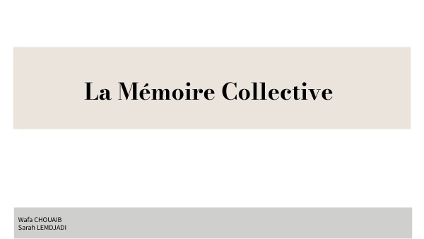 Mémoire collective | Genially
