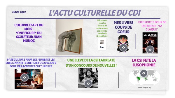 L'Actu culturelle du CDI de la CSI - mars 2022 | Genially
