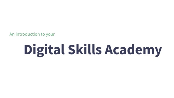 An introduction to your Digital Skills Academy