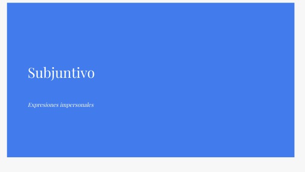 Subjuntivo impersonales