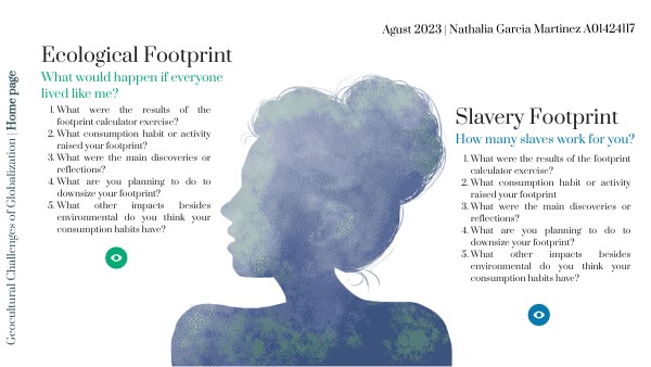 Individual assessment | Ecological & slavery footprints | Genially