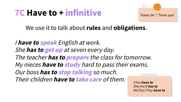 7C - Have to, don't have to, must, mustn't | Genially