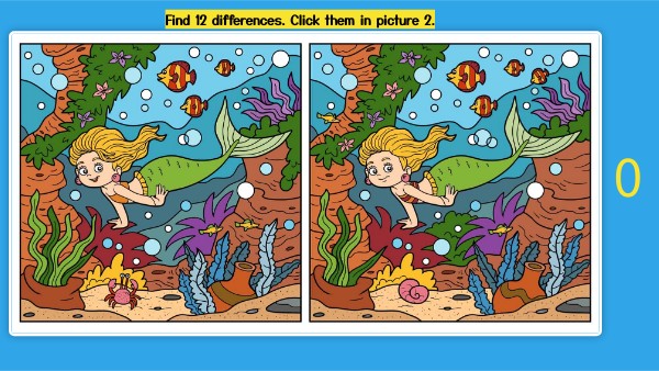 Find 12 differences-summer, mermaid | Genially