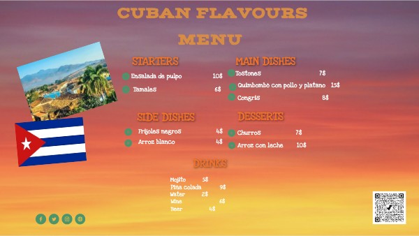 CUBAN MENU 2A TUR | Genially