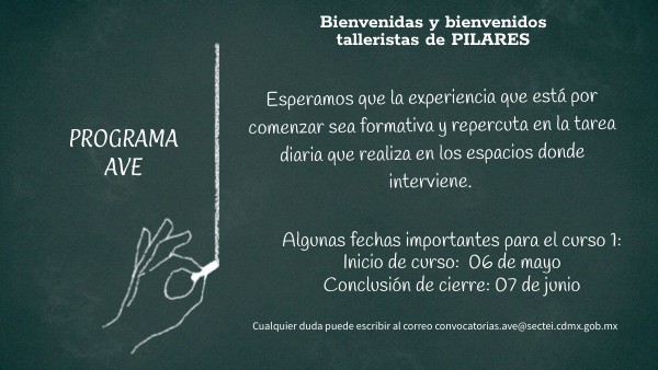 Cronograma Cursos AVE para talleristas PILARES | Genially