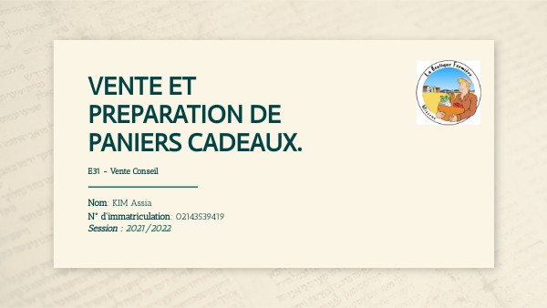 E31 Vente Panier | Genially