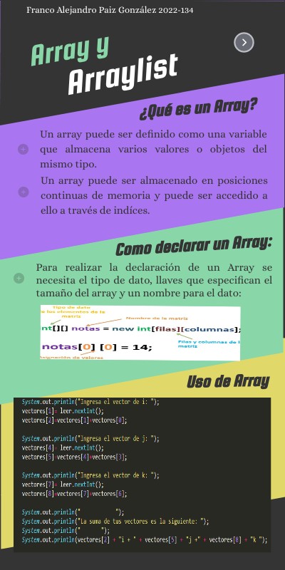 Array y Arraylist Franco Paiz
