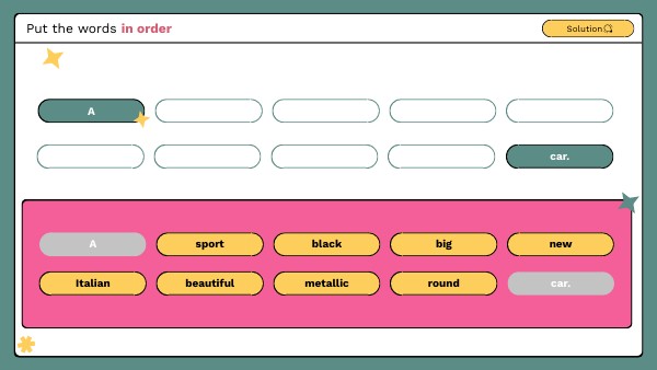 Put the words in order | Genially