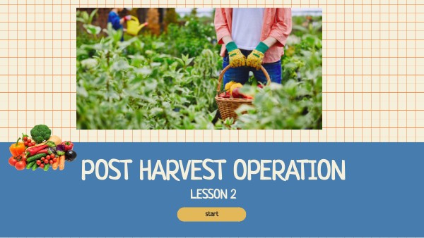 TLE10- POST HARVEST OPERATION | Genially