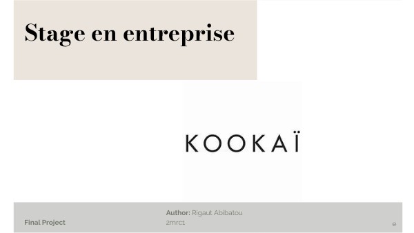 rapport de stage 2nd | Genially