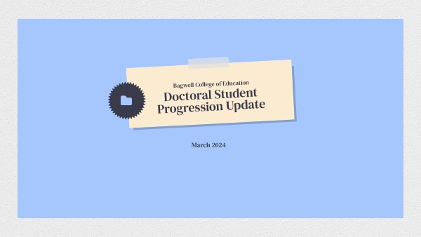 BCOE Doctoral Student Progression Update