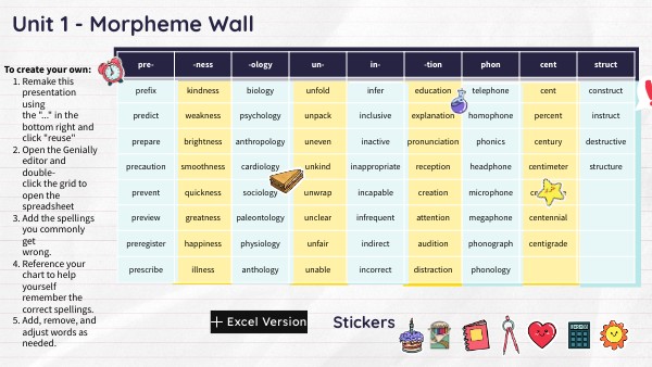 Morpheme Wall