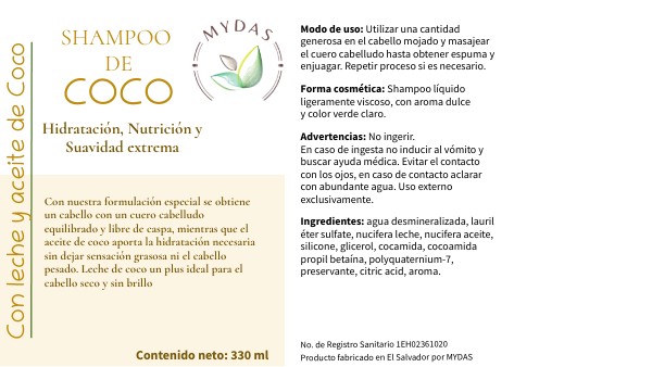 Etiqueta shampoo de coco | Genially